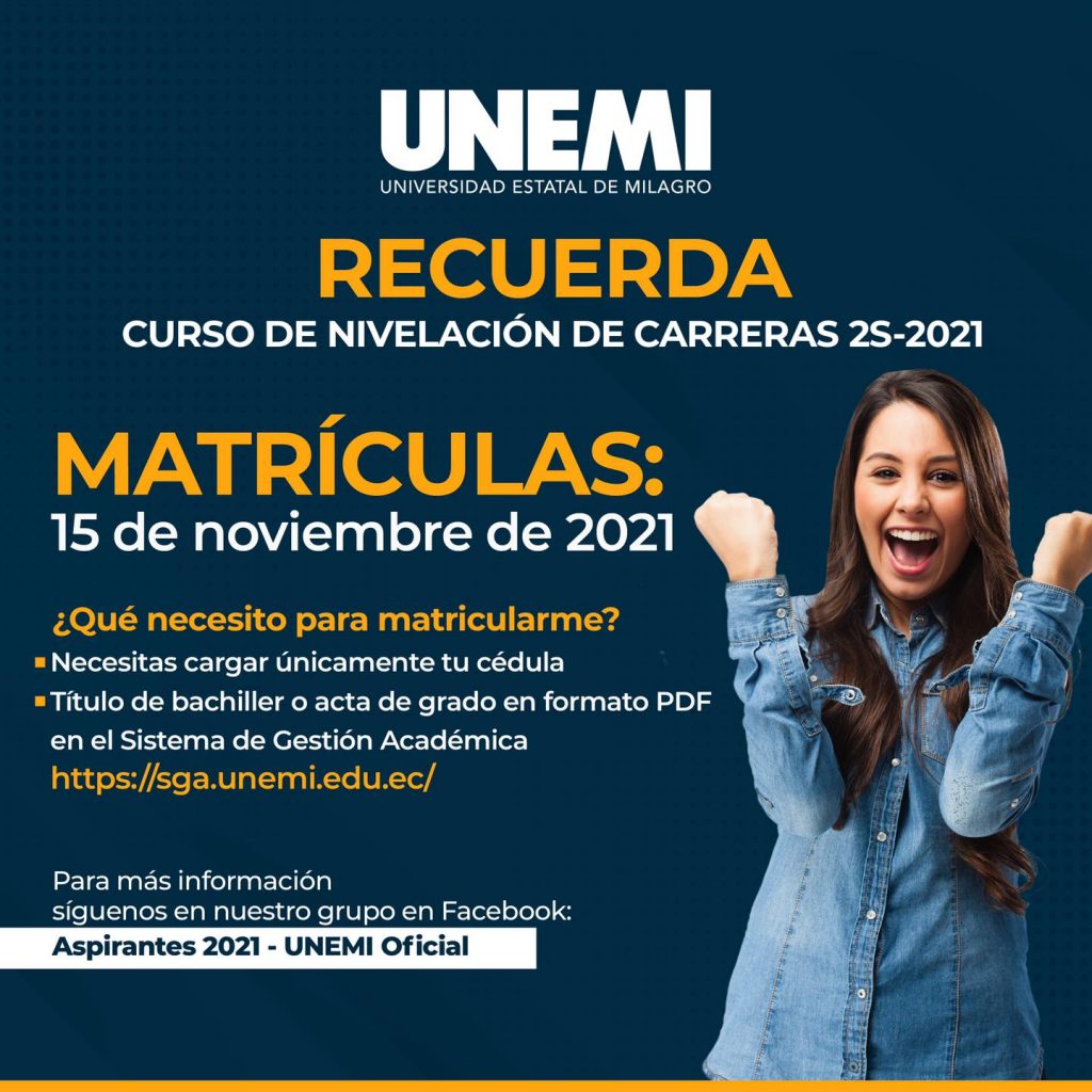 Matriculación 2S-2021 - UNEMI